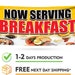 Now Serving Breakfast Banner Sign - 13 Oz Heavy Duty Waterproof Now ...