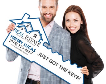 Homesmart Personalized Real Estate Marketing Key Cutout Sign - Etsy