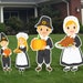 Happy Thanksgiving Pilgrims Characters Yard Sign Cutouts, Pilgrim ...