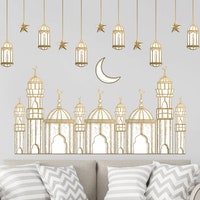 Ramadan Mubarak Lantern Stickers (arabic) |ramadan Decals, Ramadan ...