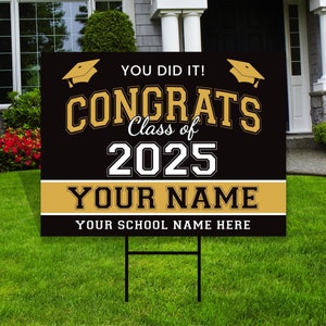Personalized Graduation Senior Yard Sign 2025, Senior Grad Sign, Class ...