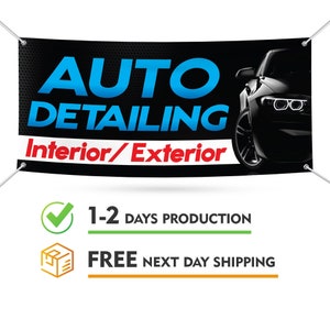 Auto Detailing Banner Sign - 13 Oz Heavy Duty Waterproof Auto Detailing ...