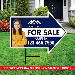 Custom for Sale Arrow Yard Sign 18" X 24", 2 Sided Add Your Text, Logo ...