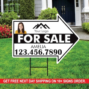 Custom for Sale Arrow Yard Sign 18" X 24", 2 Sided Add Your Text, Logo ...