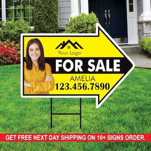 Custom for Sale Arrow Yard Sign 18" X 24", 2 Sided Add Your Text, Logo ...