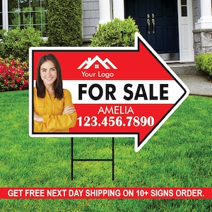 Custom for Sale Arrow Yard Sign 18" X 24", 2 Sided Add Your Text, Logo ...