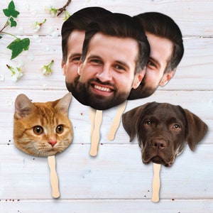 Custom Face Fans With Wooden Handle, Wedding Heads, Graduation Head ...