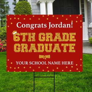 Personalized Elementary Graduation Yard Sign 2025, Middle School ...