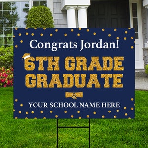 Personalized Elementary Graduation Yard Sign 2025, Middle School ...
