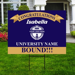 Personalized College Bound Yard Sign, College Logo Sign, Custom ...