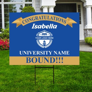 Personalized College Bound Yard Sign, College Logo Sign, Custom ...