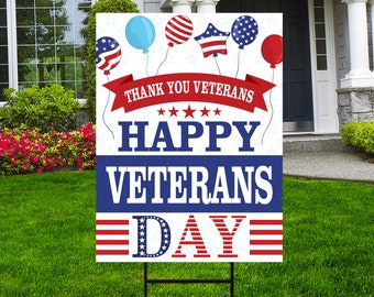 Happy Veterans Day Yard Sign - Etsy