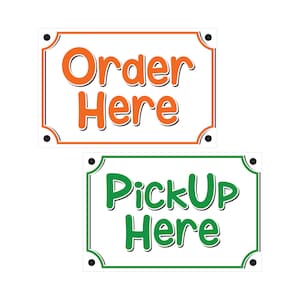 2 Pack Order Here and Pick up Here Sign 12" X 8", Easy to Mount PVC ...