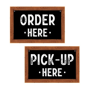 2 Pack Order Here and Pick up Here Sign 12" X 8", Easy to Mount PVC ...