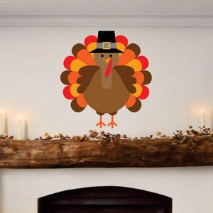 Turkey Thanksgiving Wall Decal - Happy Thanksgiving Wall Sticker ...