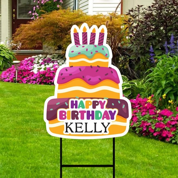 Happy Birthday Front Yard Sign - Etsy