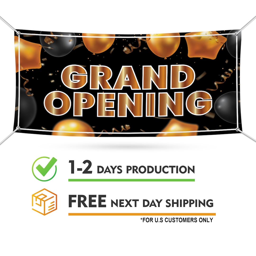 Grand Opening Banner Sign 13 Oz Heavy Duty New Store Grand Opening ...