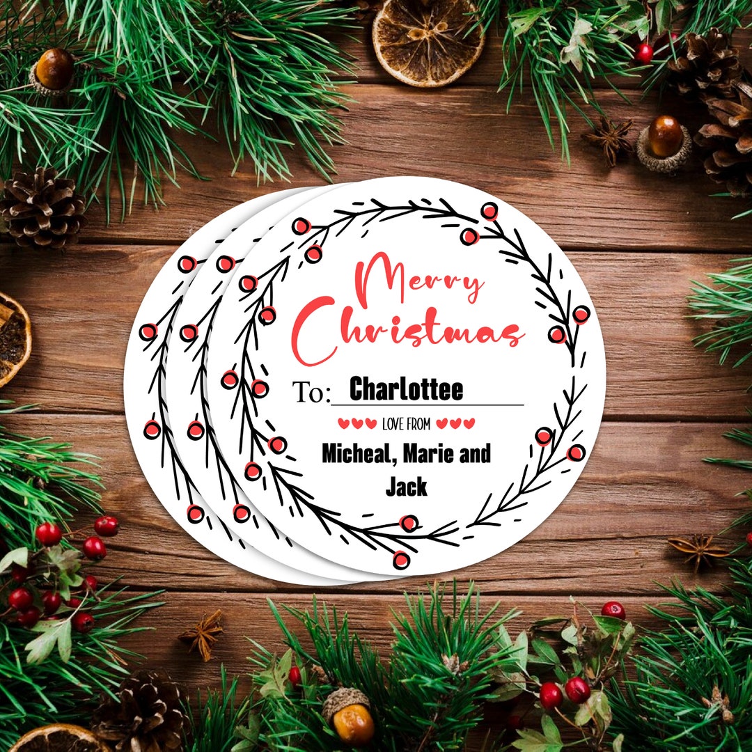 Personalized Christmas Stickers, Custom Gingerman Stickers, Christmas ...