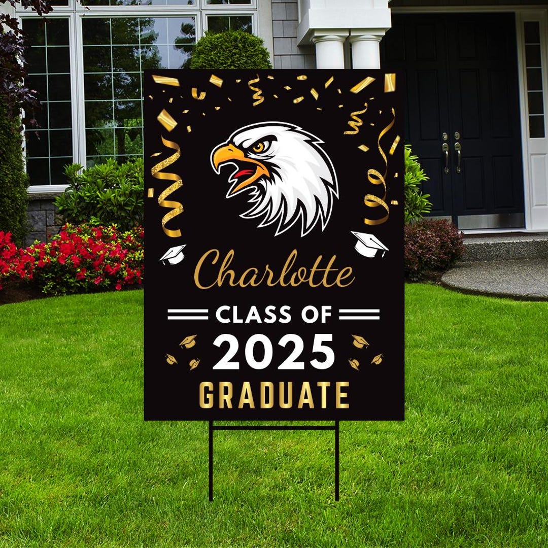 Personalized College Graduation Yard Sign 2025, College Logo Sign ...