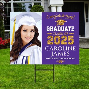 Personalized Graduation Yard Sign 2025 With Photo - Grad Sign, Class of ...