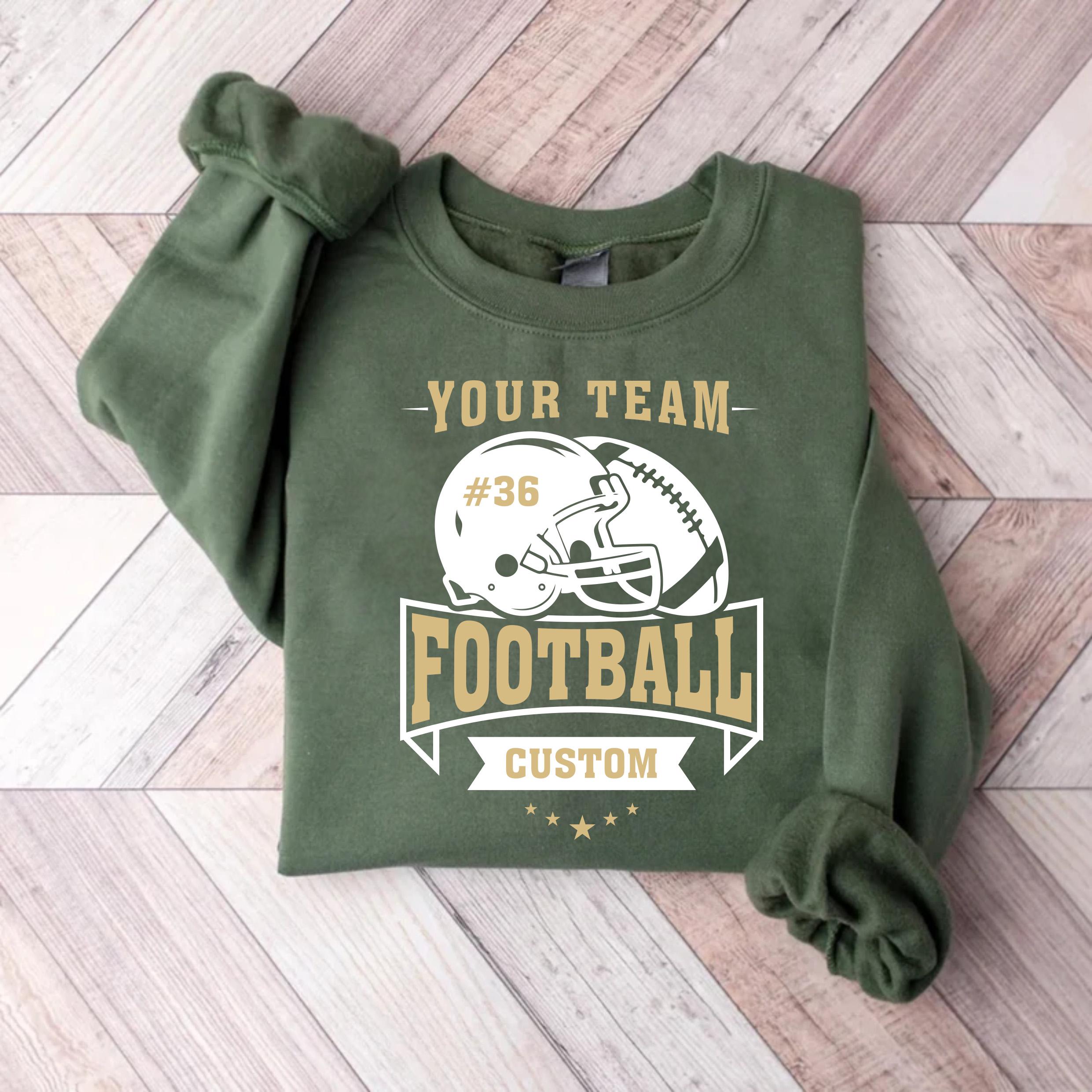 Custom Football Shirt, Helmet and Ball Sports Shirt, Player Number Name ...