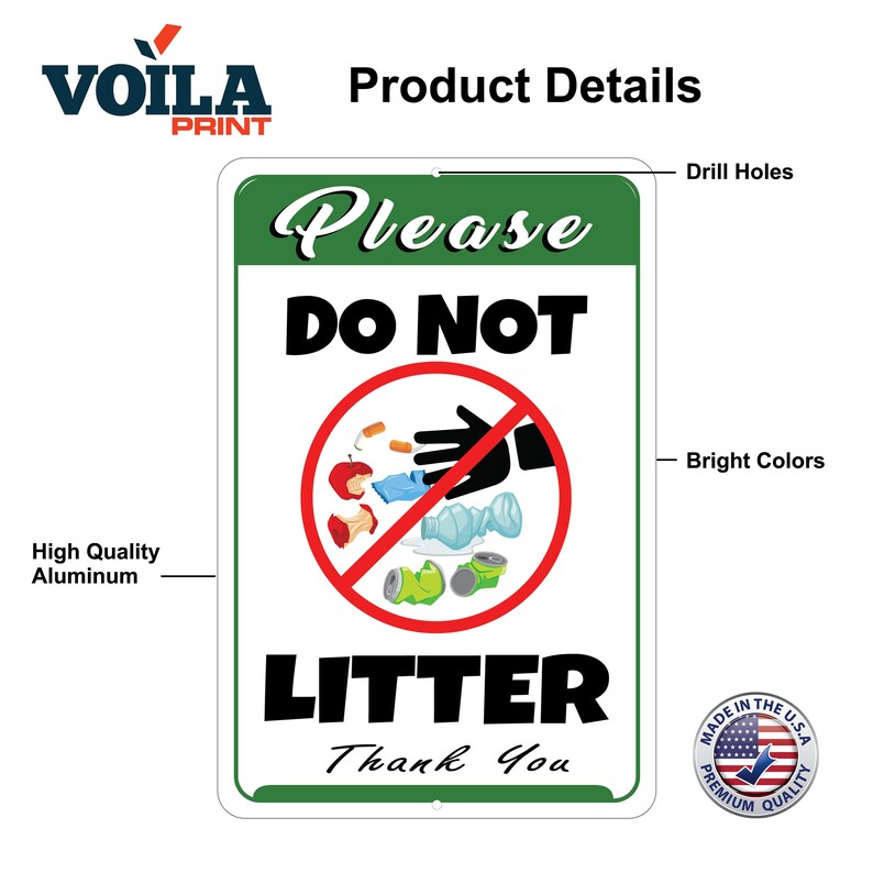 Please Do Not Litter Aluminum Sign Don't Litter Rust - Etsy
