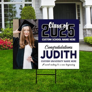 Personalized Graduation Yard Sign 2025 With Photo Grad Sign, Class of ...