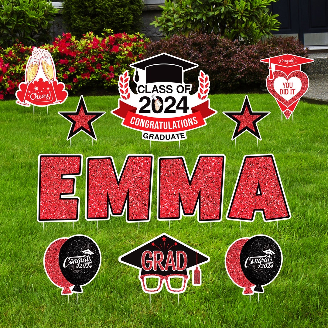 Personalized Graduation Yard Sign Letters 16, Custom Graduation Yard ...