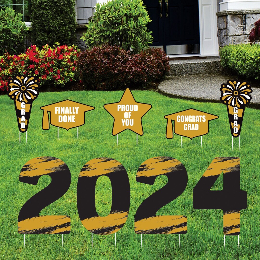 Graduation 2024 Yard Sign Letters, Class of 2024 Yard Cutouts Outdoor ...