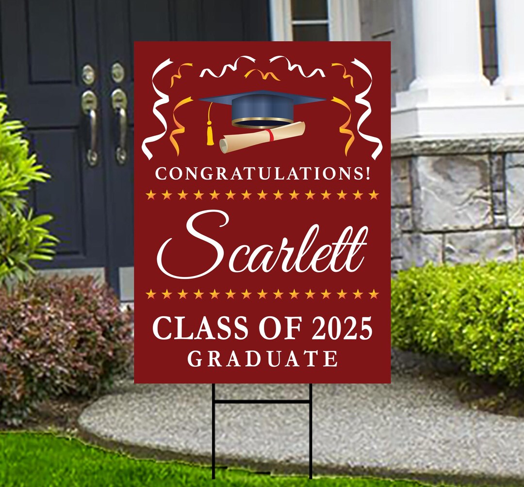 Personalized College Graduation Yard Sign 2025, College Logo Sign ...