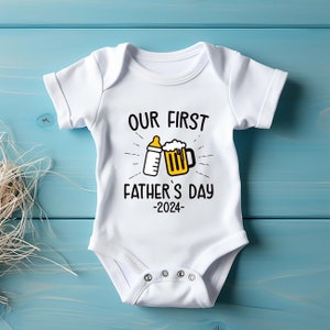 Personalized First Father’s Day Together Cheers Matching Shirt, Custom Fathers Day Bodysuit ...