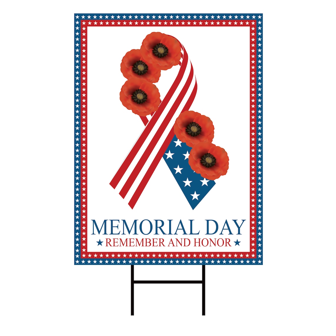Memorial Day Yard Sign Coroplast Remember and Honor Our - Etsy