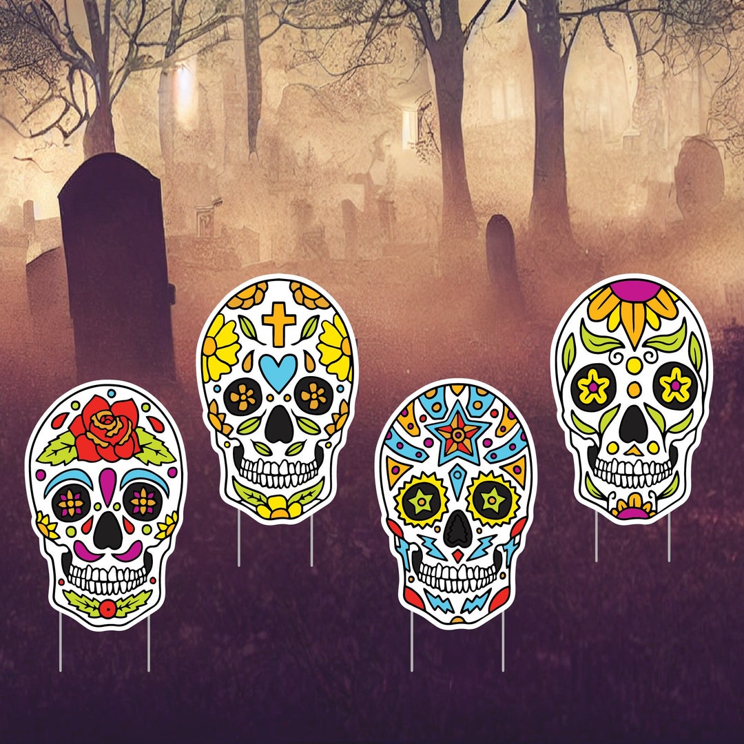 Day of the Dead Yard Decorations Cutouts, Día De Muertos Outdoor Props ...
