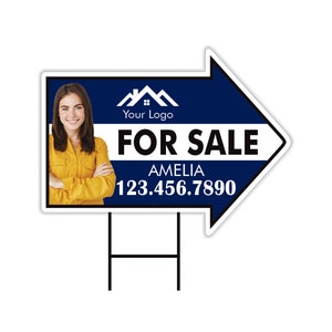 Custom for Sale Arrow Yard Sign 18" X 24", 2 Sided Add Your Text, Logo ...