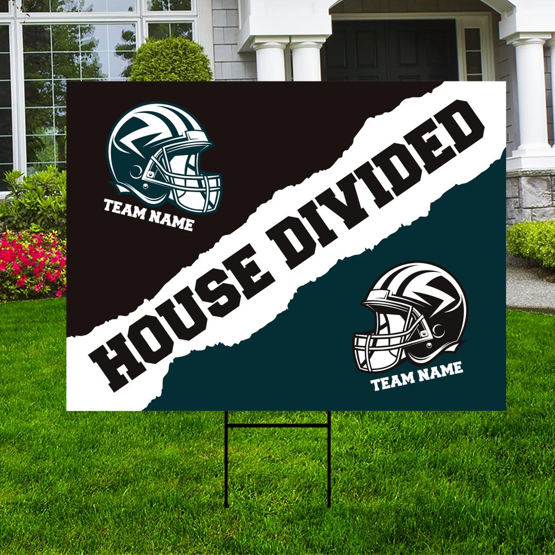 Custom House Divided Yard Sign - Coroplast Hockey, Basketball, Baseball ...