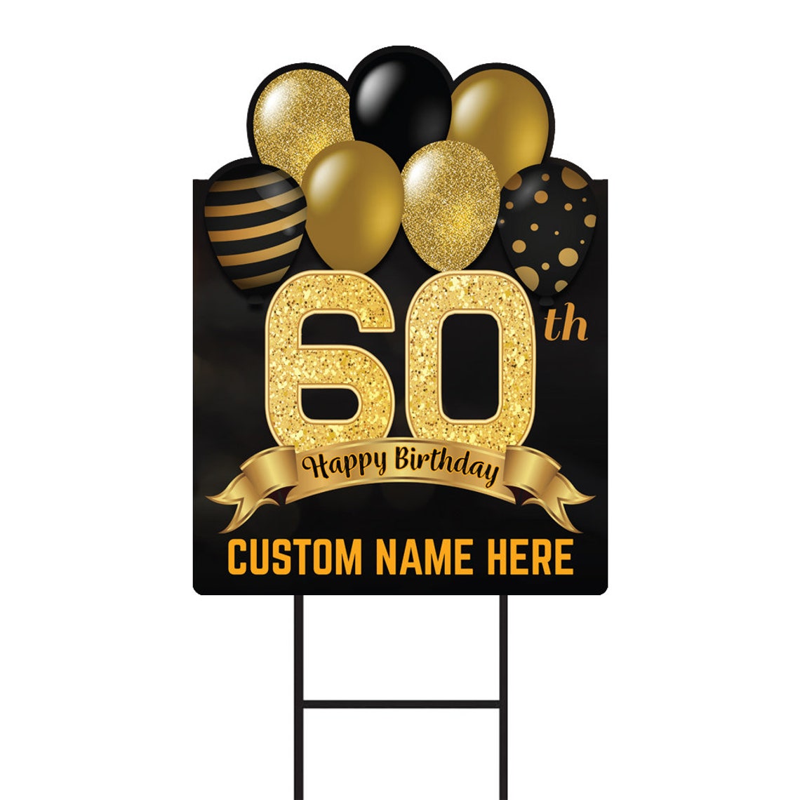 60th Birthday Yard Sign Decorations 18" X 24" - Coroplast 60 Year Old ...