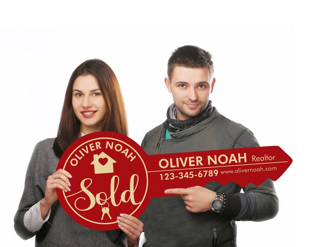Personalized Real Estate Marketing Key Cutout Sign, Customized Realtor ...