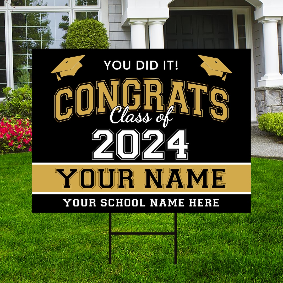 Personalized Graduation Senior Yard Sign 2024, Senior Grad Sign, Class ...