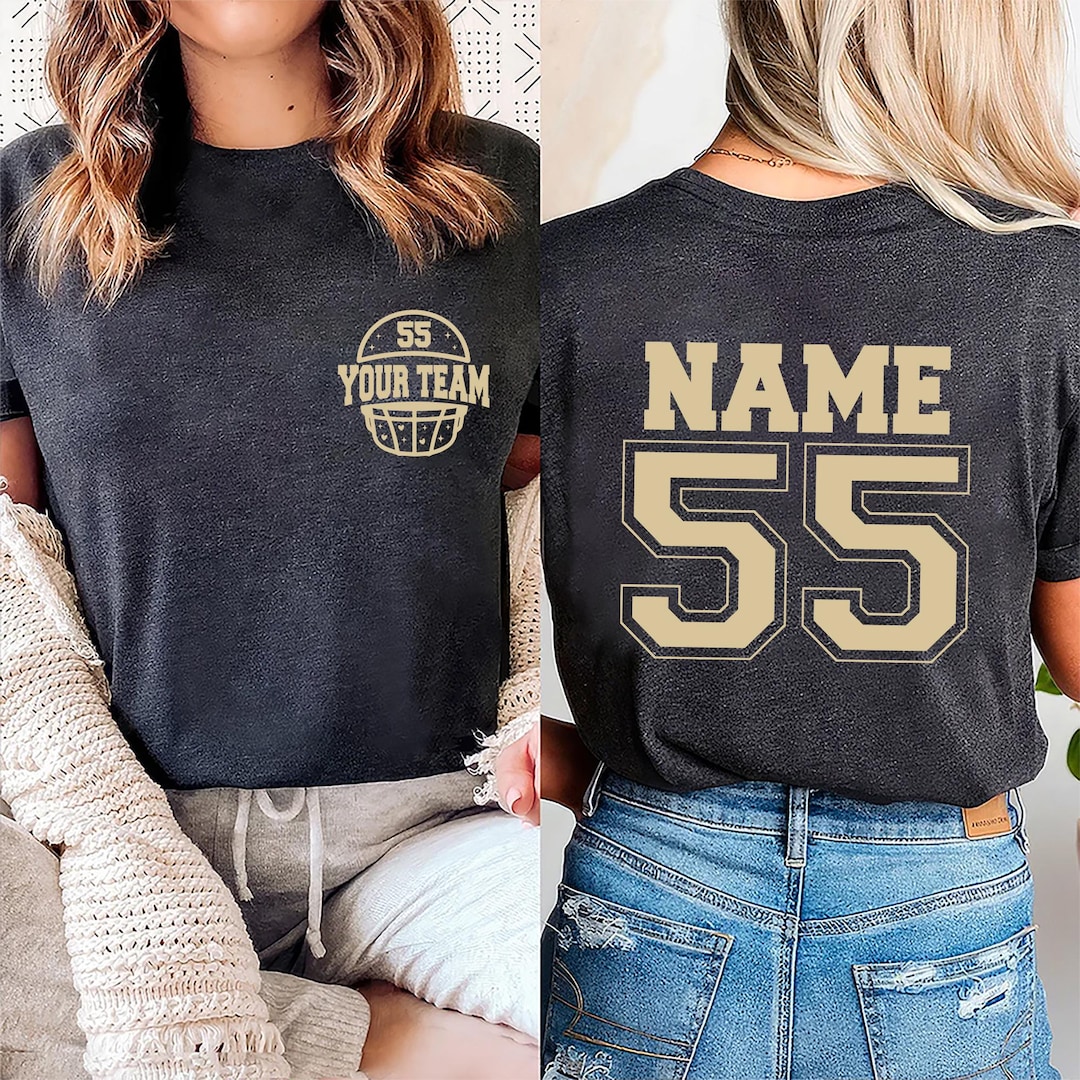 Custom Football Shirt, Your Number Football Shirt, Game Day Tee ...