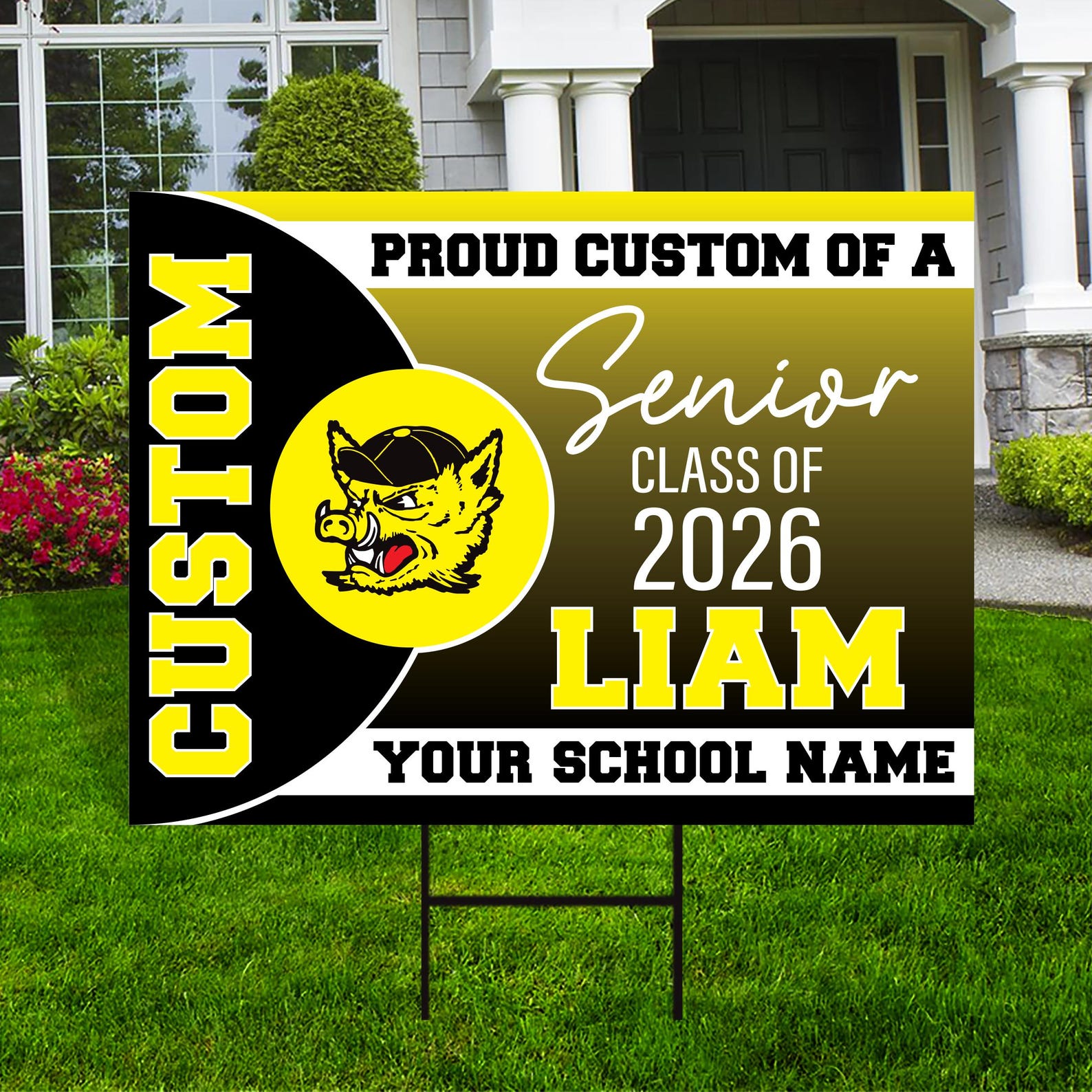 Personalized Senior Graduation Yard Sign 2026 With Mascot - Grad Sign ...