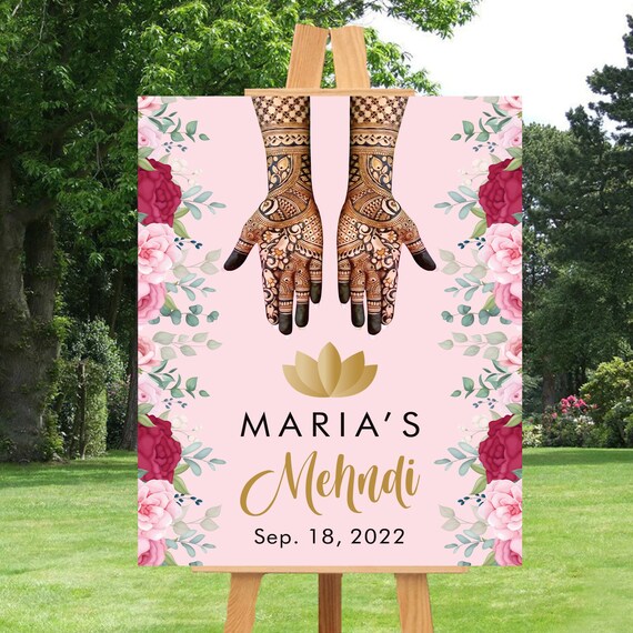 Custom Mehndi Foam Board Poster Sign Mehndi Decor Custom - Etsy