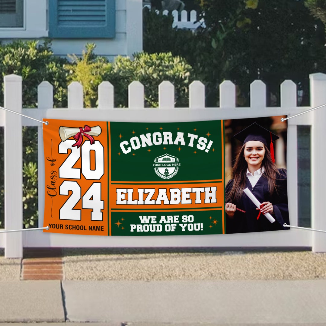 Personalized Graduation Banner 2024 With Photo, High School, College ...