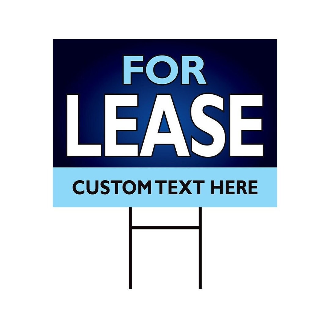 For Lease Yard Sign Personalized 18" X 12" - Visible Text Custom for ...