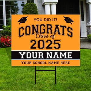 Personalized Graduation Senior Yard Sign 2025, Senior Grad Sign, Class ...
