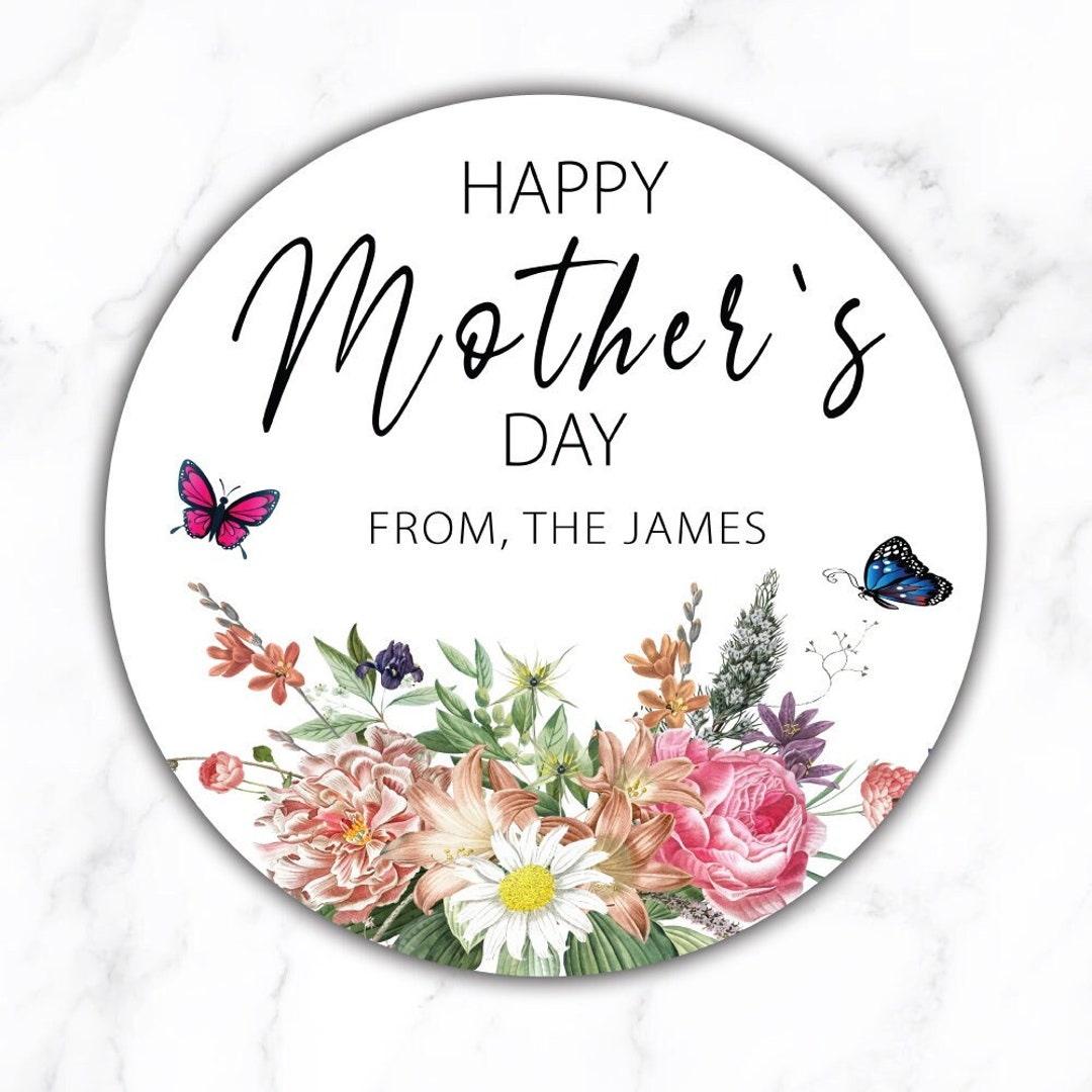 Personalized Mother’s Day Stickers, Custom Happy Mothers' Day Stickers ...