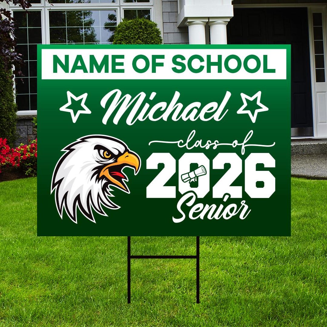 Personalized Graduation Yard Sign 2026 With Mascot 2026 Senior Grad ...