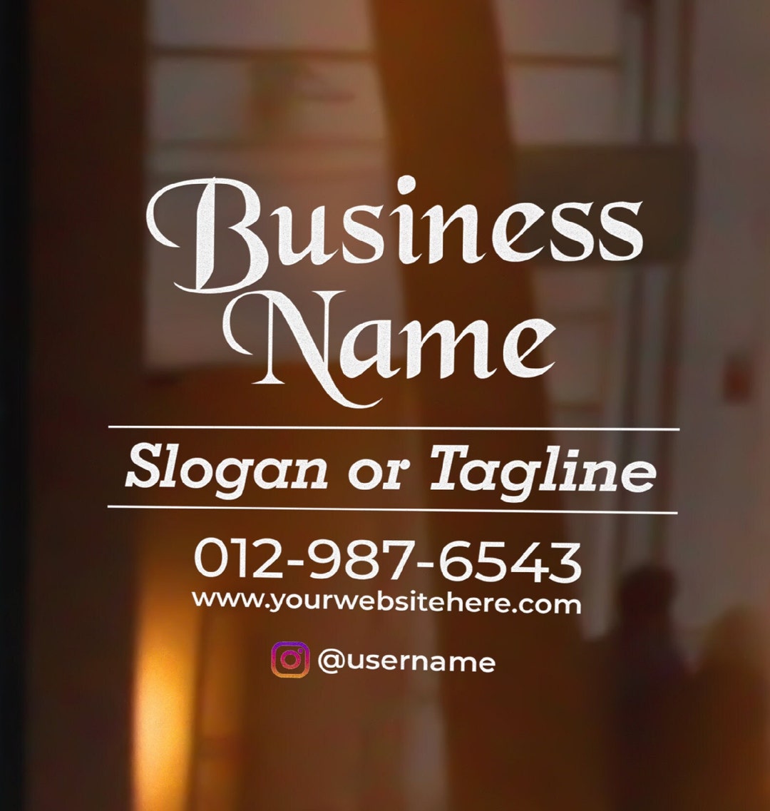 Customizable Business Decal Your Company Name or Logo Storefront Door ...