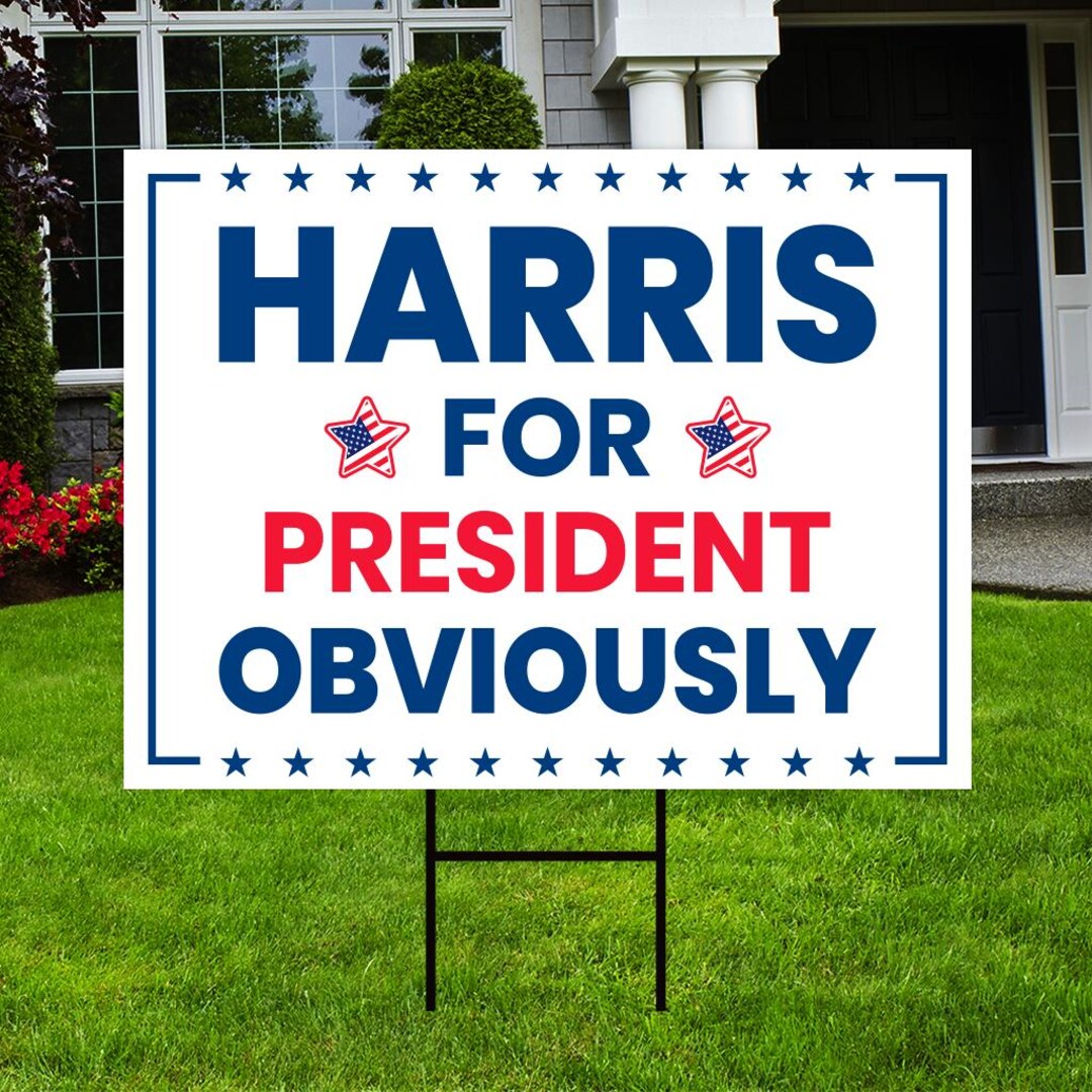 Kamala Harris 2024 Yard Sign Coroplast We Choose Freedom, Harris for ...