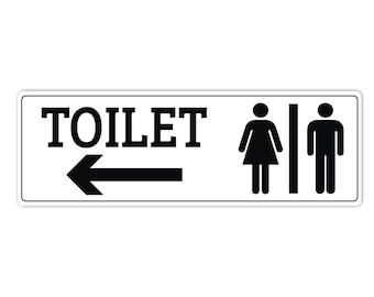 Bathroom Arrow Sign - Etsy