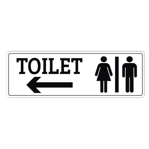 Toilet Sign With Arrow for Door or Wall 9 X 3 - Etsy Australia
